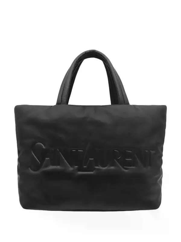 Saint Laurent 2013-2026 Lambskin Wide Puffer Tote Bag - Black
