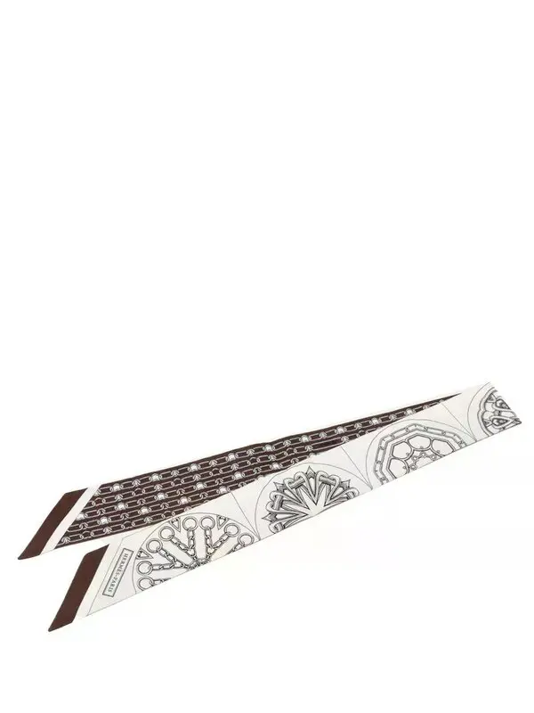 Hermès 2000-2026 L Effet Kaleidoscope Silk Twilly Scarf Scarves - Brown