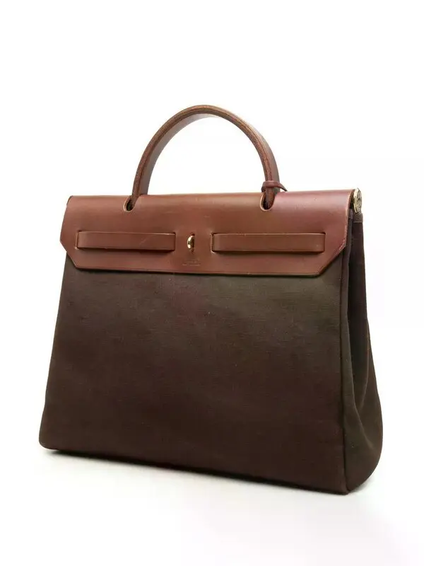 Hermès 2001 Toile Herbag Pm Satchel - Brown