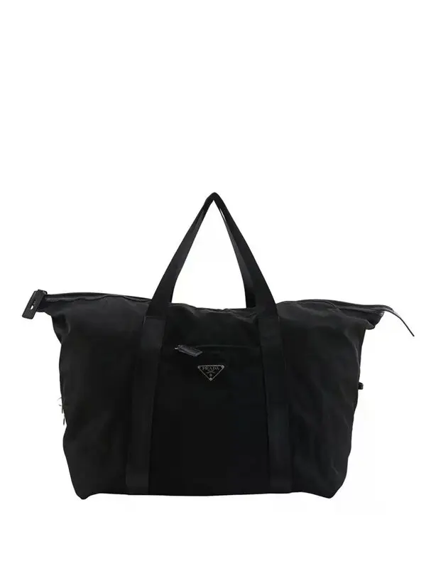 Prada 2013-2026 Saffiano Trimmed Tessuto Travel Bag - Black