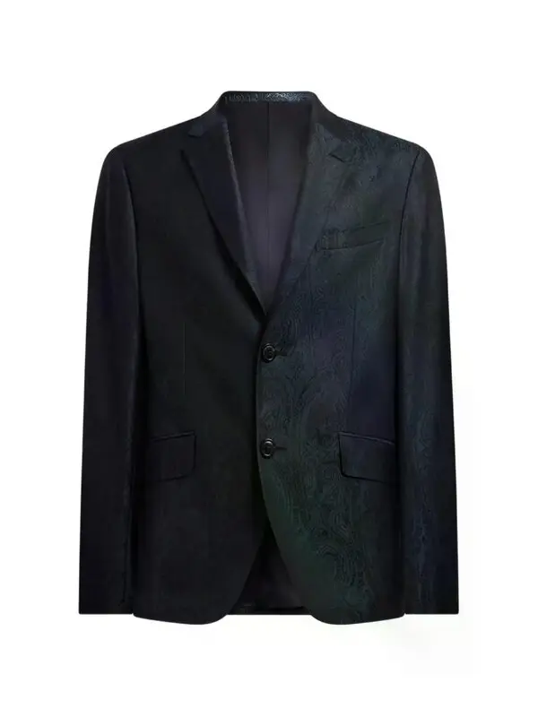 Etro Single-breasted Wool Jacquard Jacket With Arnica Motif