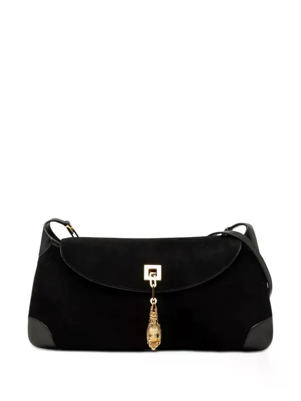 Gucci 2000-2015 Suede Tiger Head Shoulder Bag - Black