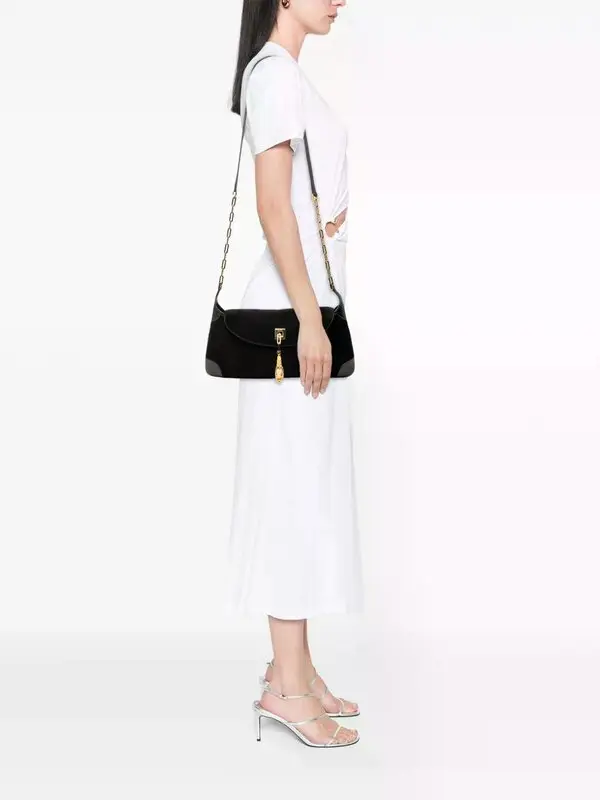 Gucci 2000-2015 Suede Tiger Head Shoulder Bag