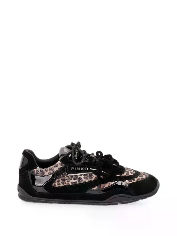 Pinko Yulia 01 Leopard-print Panelled Sneakers - Black