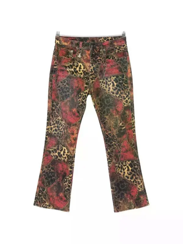R13 Kick Leopard-print Jeans - Red