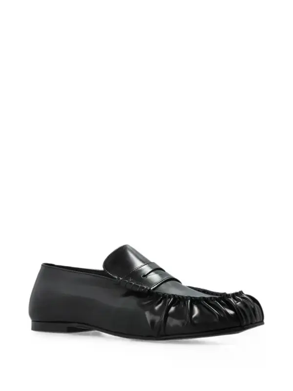 ALOHAS Aven Ruched Leather Loafers