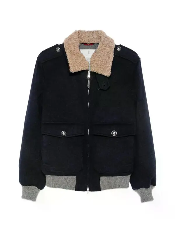 Brunello Cucinelli Shearling-collar Bomber Jacket