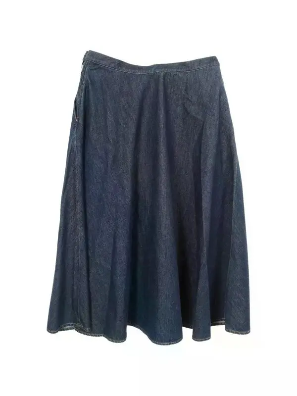 Gucci 2010s Flared Midi Denim Skirt