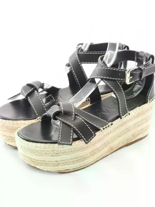 Loewe 2010s Gate Leather Espadrilles Sandals