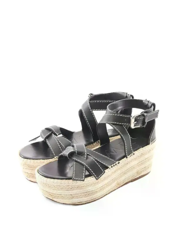 Loewe 2010s Gate Leather Espadrille Sandals