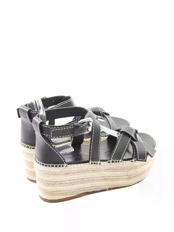 Loewe 2010s Gate Leather Espadrille Sandals