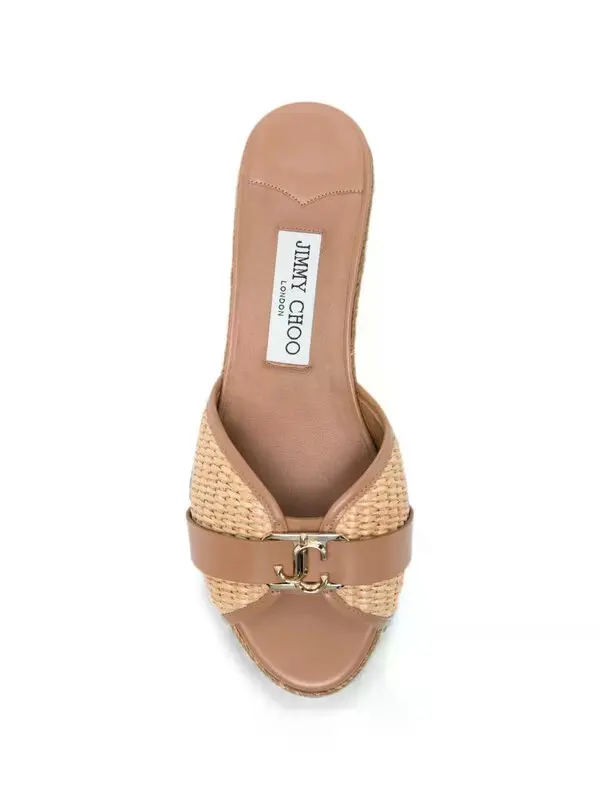 JIMMY CHOO Leda Logo-plaque Wedge Sandals