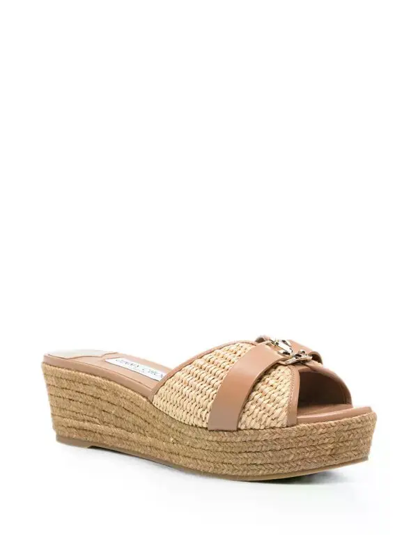JIMMY CHOO Leda Logo-plaque Wedge Sandals