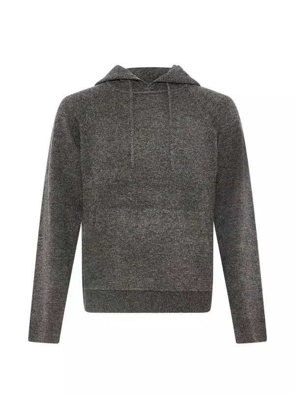 YVES SALOMON Drawstring Raglan-sleeve Hoodie - Grey