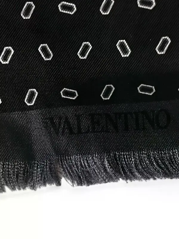 Valentino Garavani Monogram-print Frayed Scarf