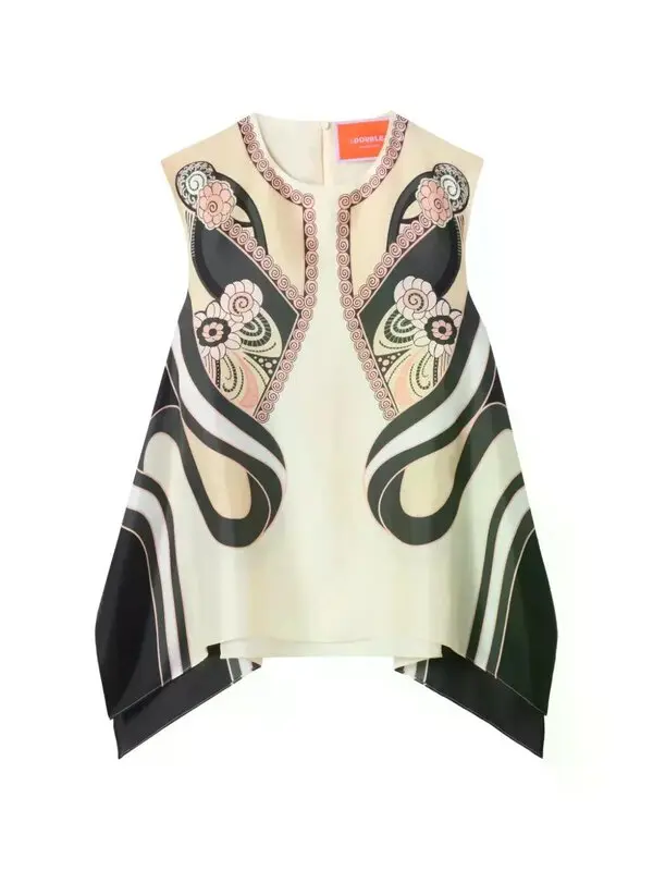 La DoubleJ San Carlo Floral-print Top - Neutrals