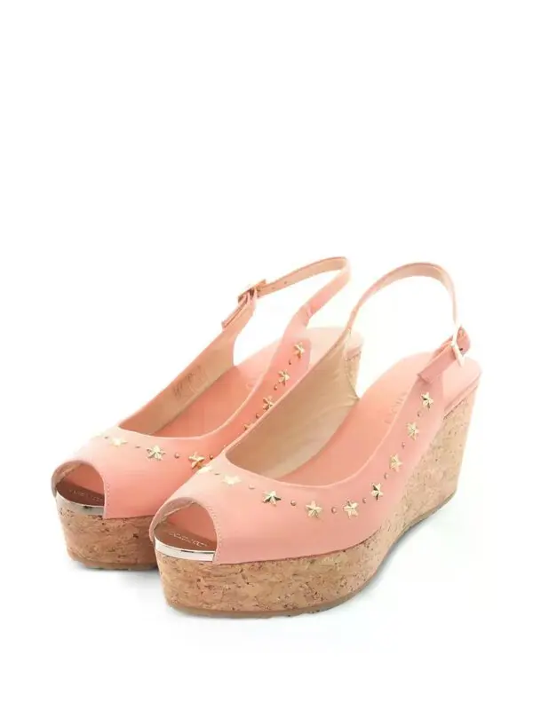 JIMMY CHOO Star Embellished Wedge Sandals - Pink