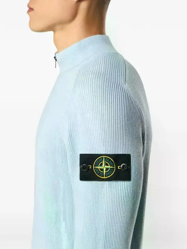 Stone Island Ribbed Soft Organic Cotton Jumper - Blue