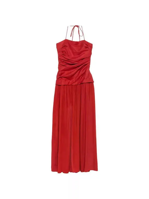 Faithfull The Brand Notte Ruched-bodice Maxi Dress - Red