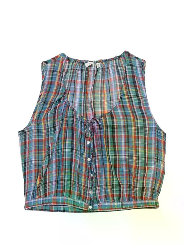 DÔEN Theo Plaid Blouse - Blue