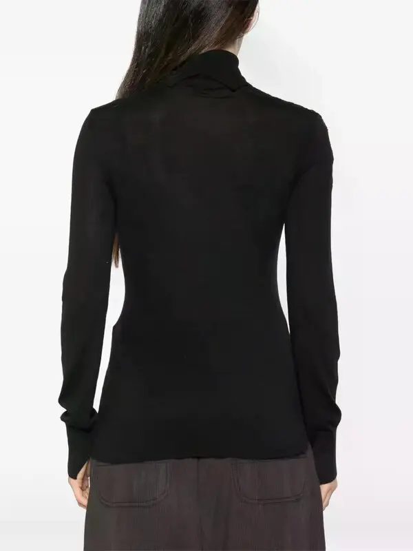 Ermanno Scervino Lace-panel Turtleneck Sweater - Black