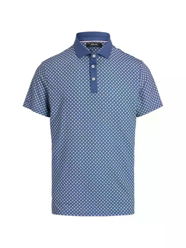 Rlx Ralph Lauren Geometric-print Polo Shirt - Blue