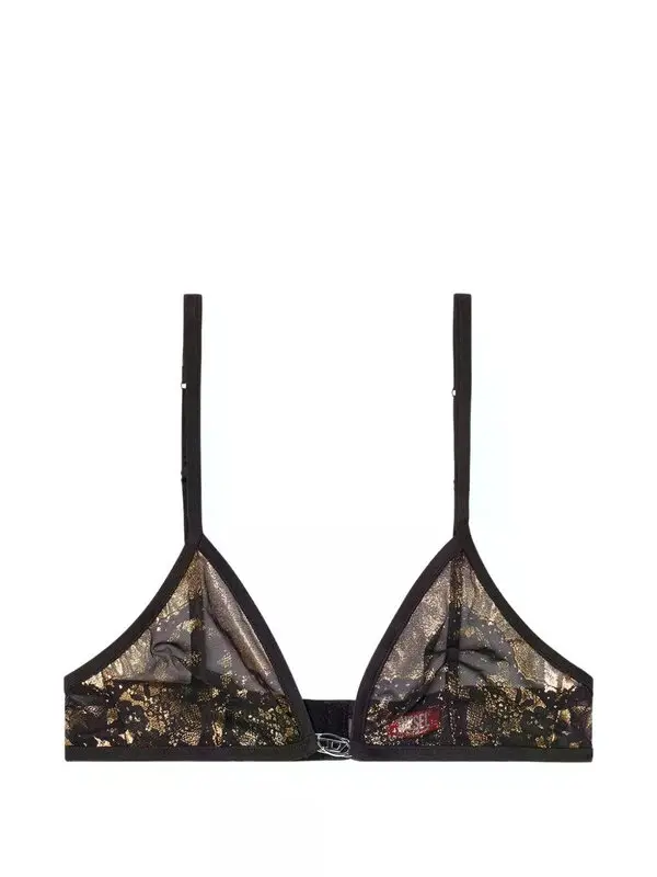 DIESEL® Stretch-tulle Bra With Metallic Effect - Black