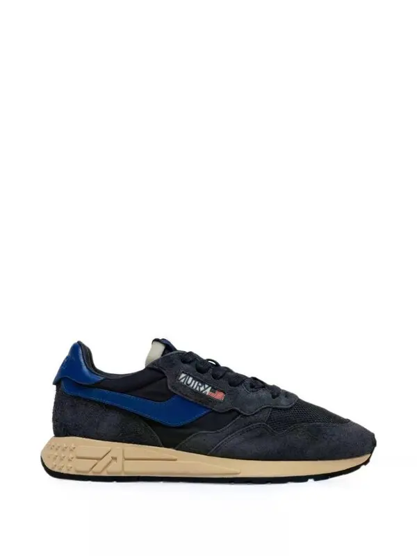 AUTRY Reelwind Low Sneakers In Space And Lapis Nylon And Suede - Blue