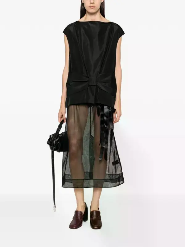 Simone Rocha Bow-detail Peplum Top - Black