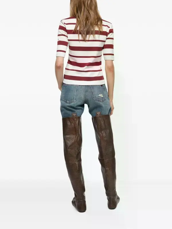 Acne Studios Striped Crest-patch Polo Shirt