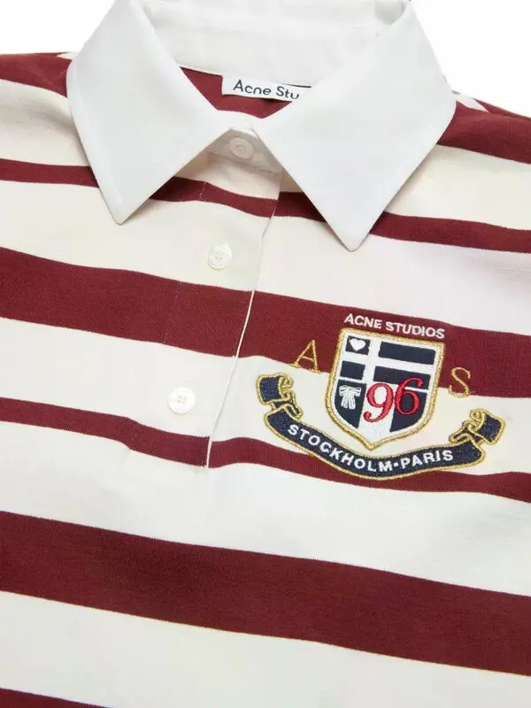 Acne Studios Striped Crest-patch Polo Shirt