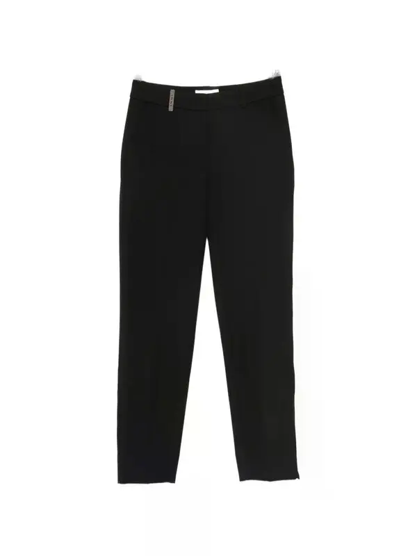 Peserico Belt-loop Slim-fit Trousers - Black