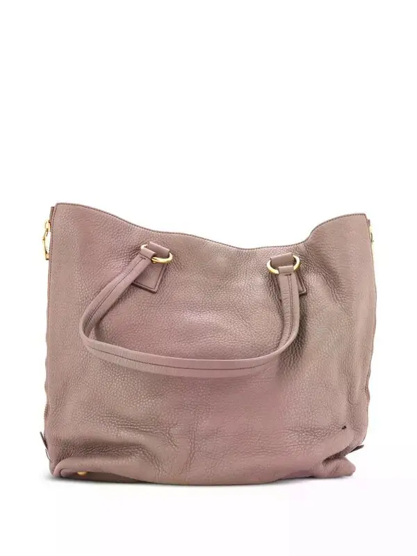 Prada Vitello Daino Side Zip Shopper Tote Bag