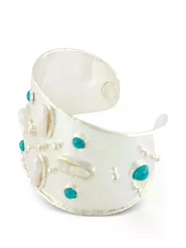 Sylvia Toledano Mojave Pearl And Turquoise Cuff Bracelet