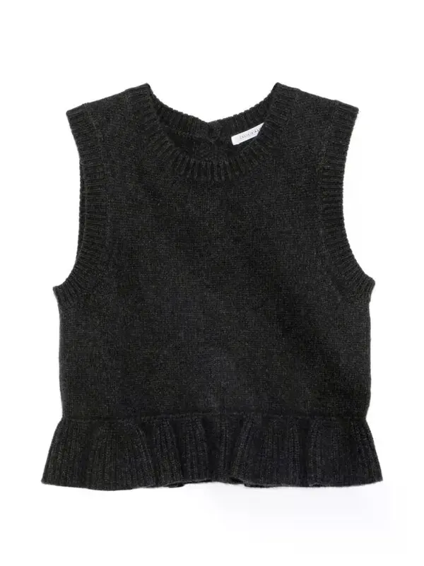 Cecilie Bahnsen Ruffled Knit Vest - Grey