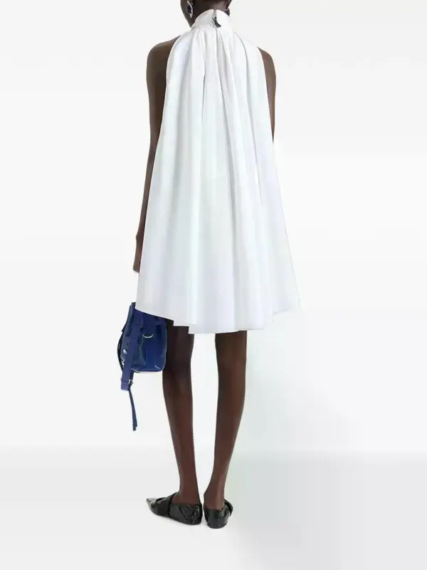 Givenchy Tie-neck Pleated Mini Dress
