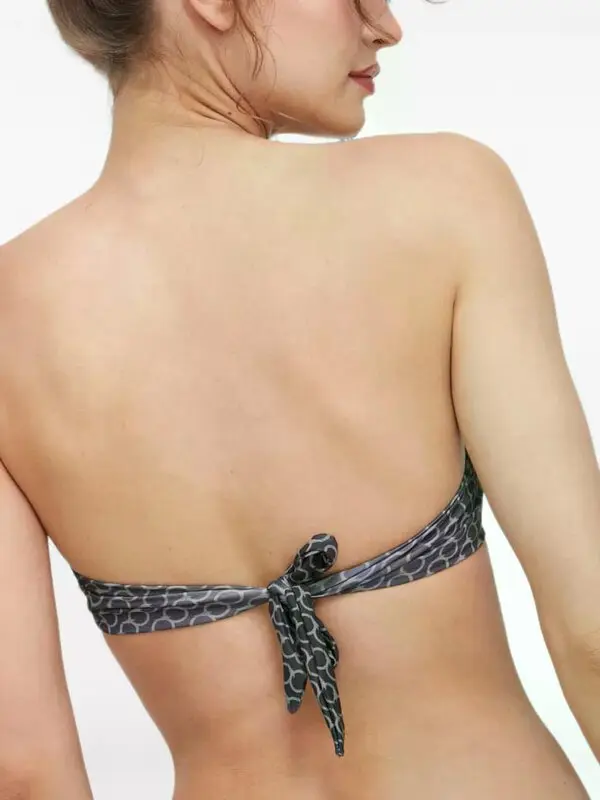 TRUSSARDI Monogram-print Ring-detail Bikini Top