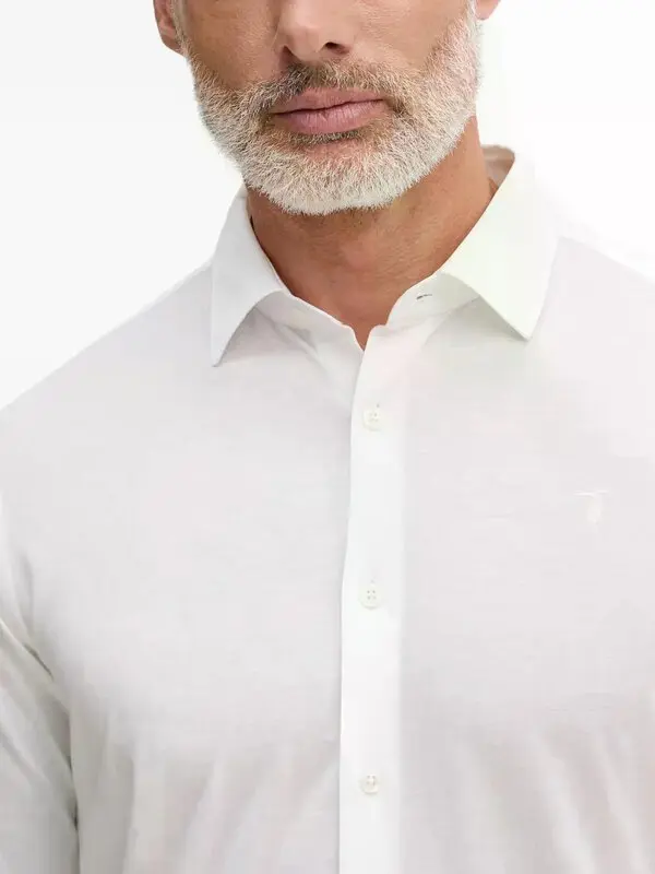 TRUSSARDI Logo-embroidered Long-sleeve Shirt