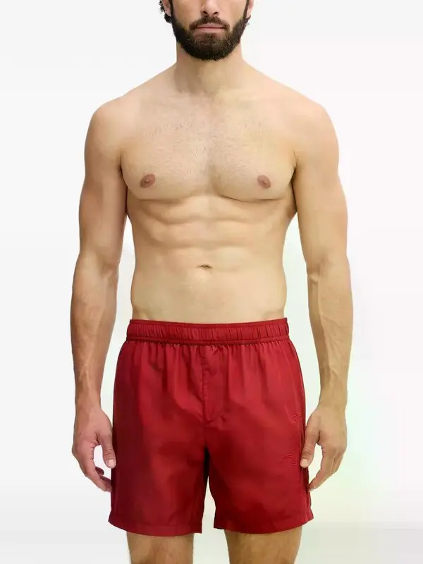 TRUSSARDI Logo-embroidered Swim Shorts - Red