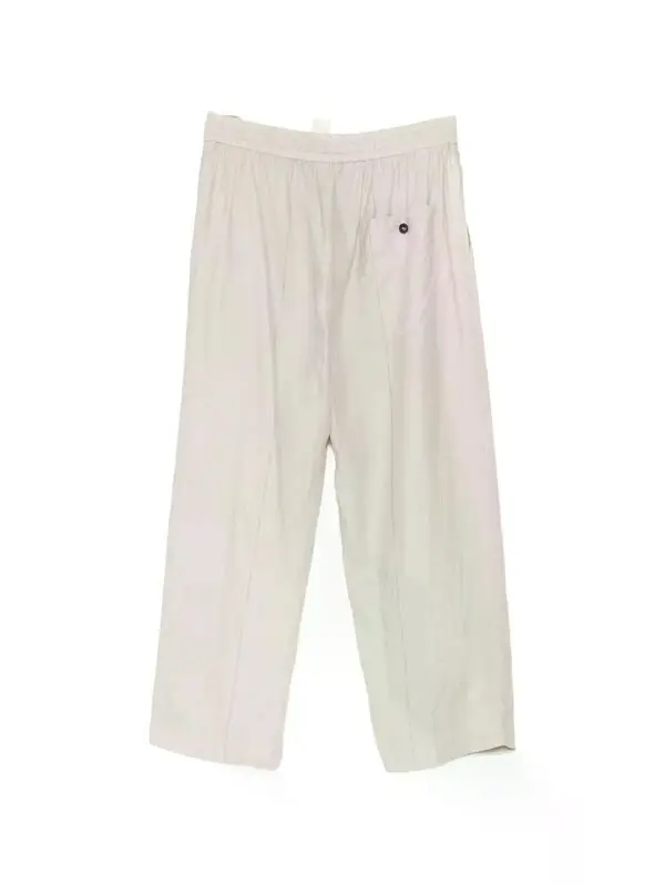 ZIGGY CHEN Thin-stripe Drawstring Trousers - Neutrals