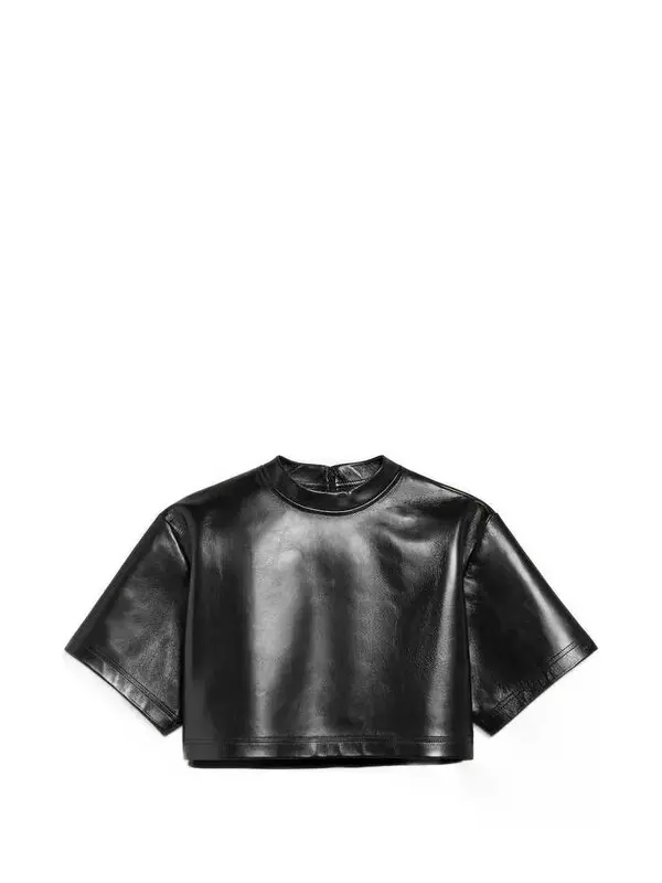 Balenciaga Cropped T-shirt With Short Sleeves - Black