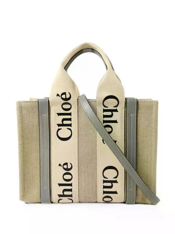 Chloé Woody Logo-strap Tote Bag - Neutrals