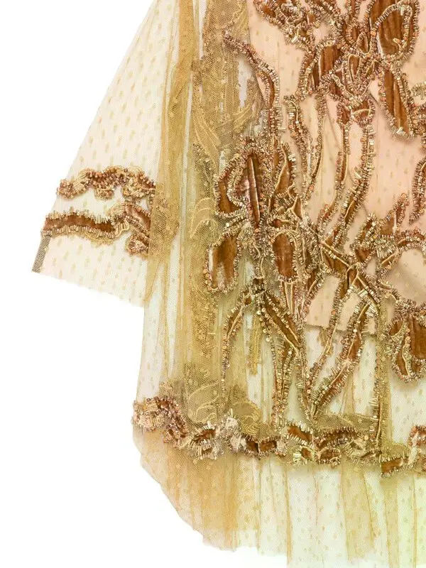 Biyan Embellished Floral Appliqué Top