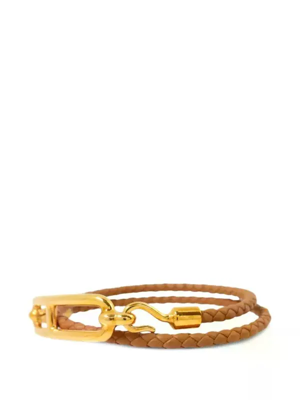 Hermès Roulis Braided Leather Bracelet - Brown