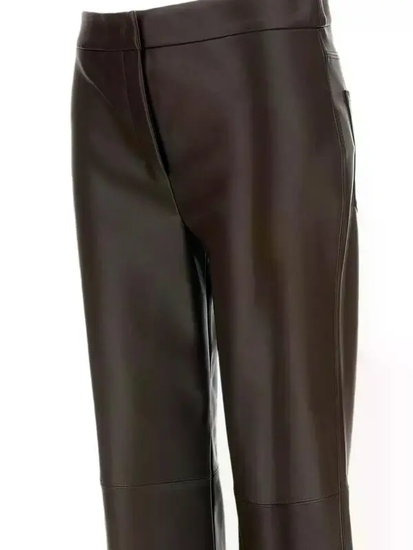 Max Mara Sublime Leather-effect Slim-fit Trousers