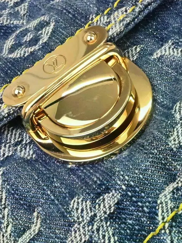 LOUIS VUITTON Monogram Denim Baggy Shoulder Bag - Blue