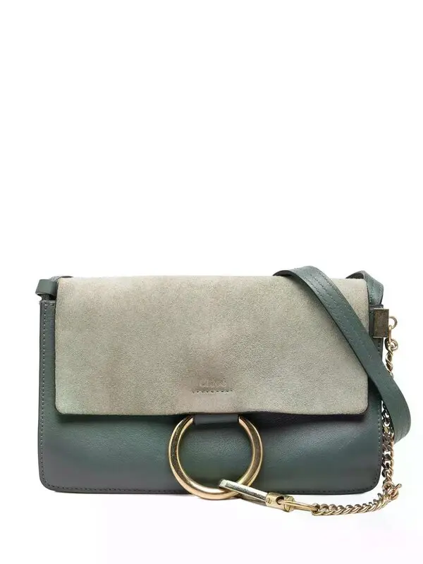 Chloé 2017 Small Suede And Calfskin Faye Crossbody Bag - Grey