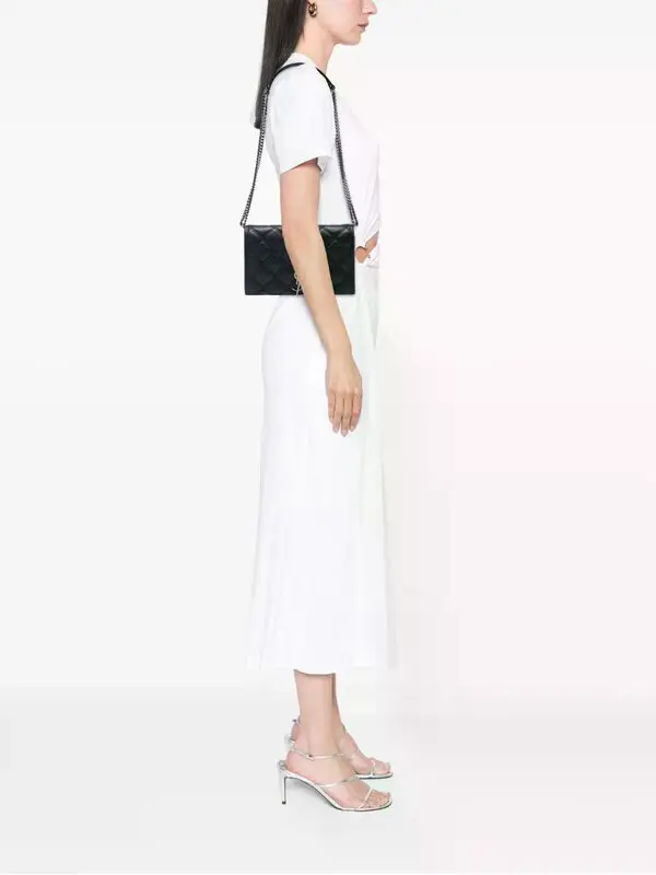 Saint Laurent Quilted Diamond Lambskin Becky Wallet On Chain Crossbody Bag