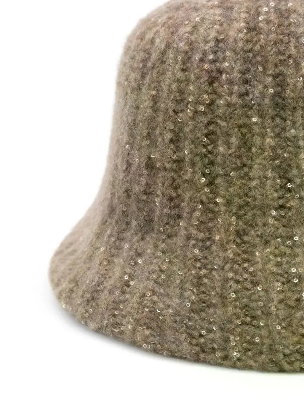 Brunello Cucinelli Sequin-embellished Ribbed-knit Bucket Hat