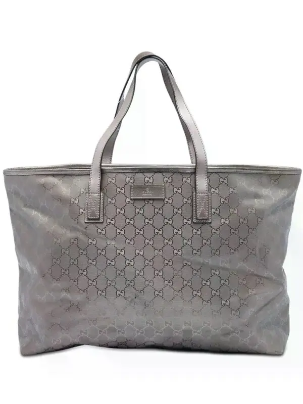 Gucci 2016-2026 Large Gg Imprime Tote Bag - Silver